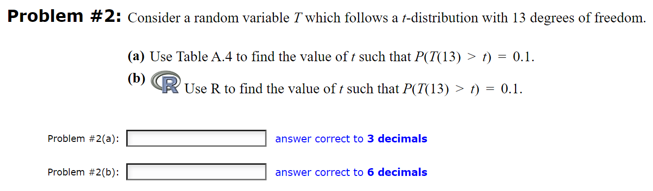 Solved Problem 2 Consider A Random Variable T Which 7041