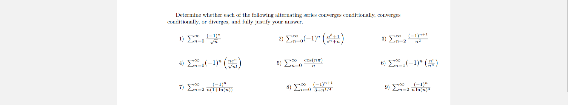Solved Determine whether each of the following alternating | Chegg.com