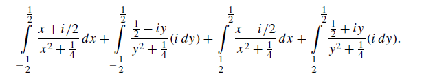 Solved ∫−2121x2+41x+i/2dx+∫−2121y2+4121−iy(idy)+∫21−21x2+41x | Chegg.com