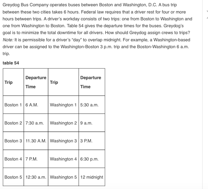 Solved Greydog Bus Company operates buses between Boston and | Chegg.com