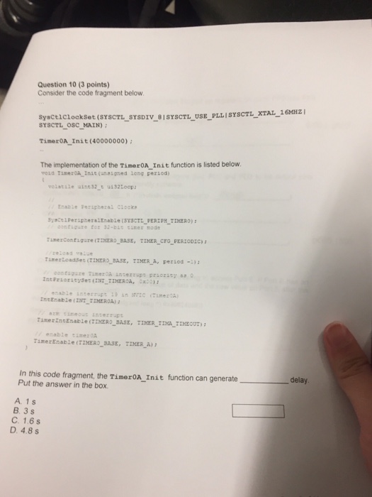 Question 10 (3 points) Consider the code fragment | Chegg.com