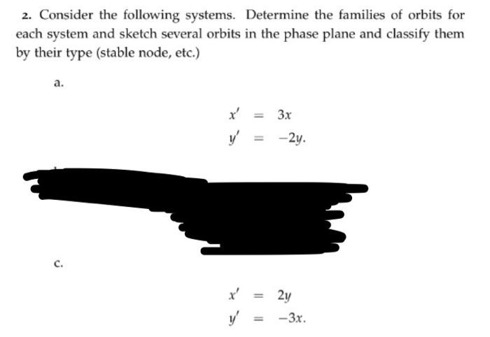 Solved 2. Consider the following systems. Determine the | Chegg.com