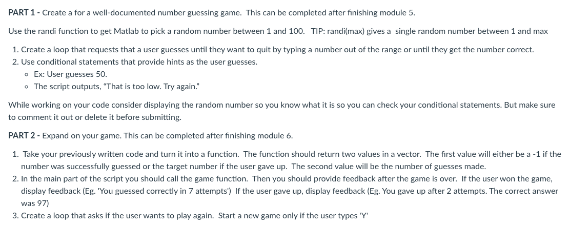 Solved PART 1 - Create a for a well-documented number | Chegg.com