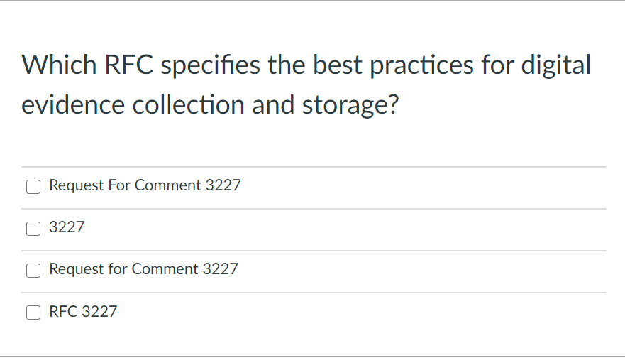 Solved Which RFC specifies the best practices for digital | Chegg.com