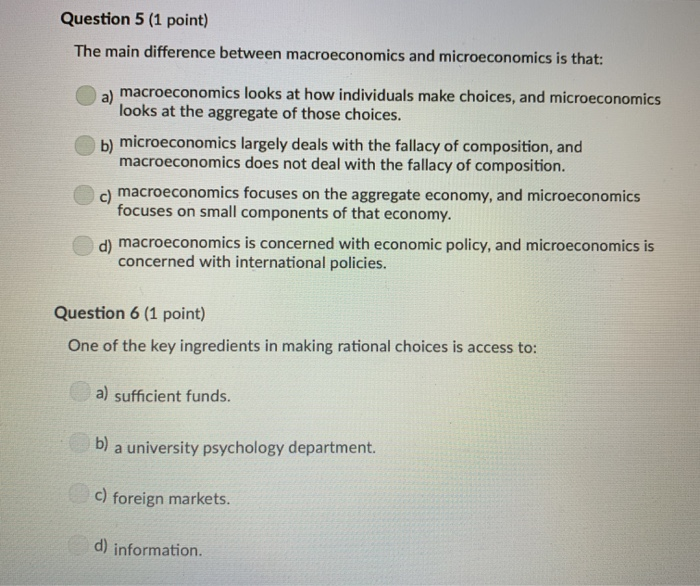 Solved Question 5 (1 point) The main difference between | Chegg.com