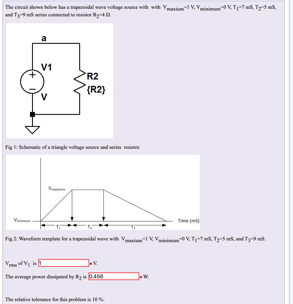 Solved The circuit shown below has a trapezoidal wave | Chegg.com