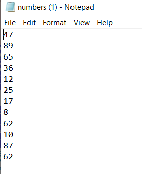 Solved With this exercise, I am attaching a txt file | Chegg.com