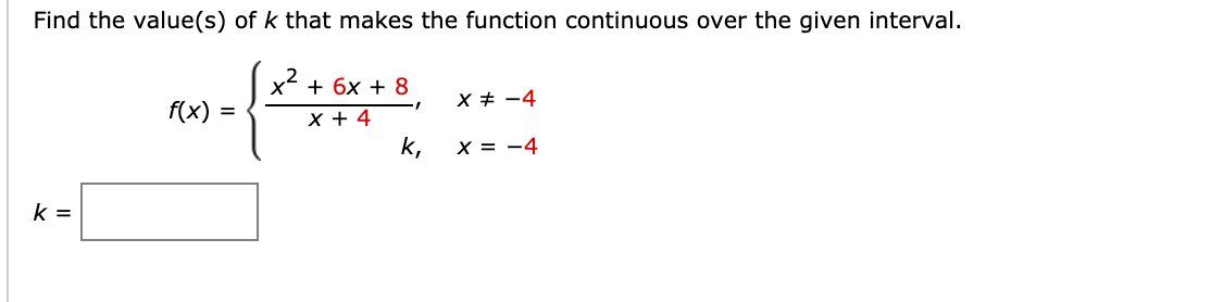 Solved Find the value(s) of k that makes the function | Chegg.com