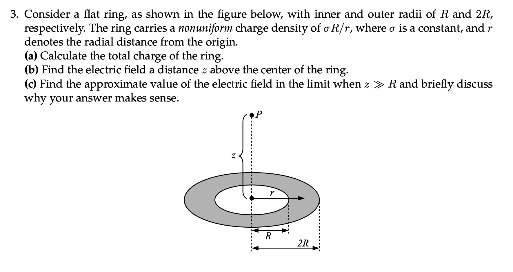 Solved 3. Consider a flat ring, as shown in the figure | Chegg.com