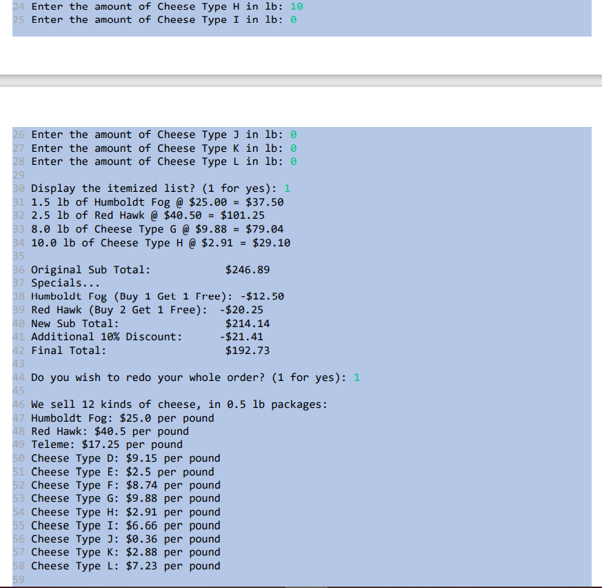 Follow the instruction and fix the incomplete program | Chegg.com