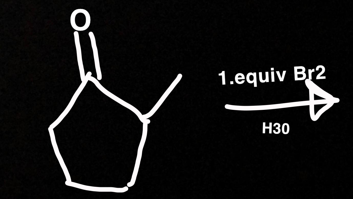 Solved 1.equiv Br2 H30 1.LDAR 2. PhCH2Br NaOH/water = H | Chegg.com