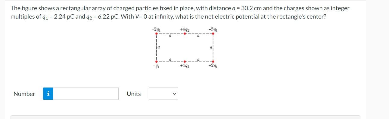 Solved The figure shows a rectangular array of charged | Chegg.com