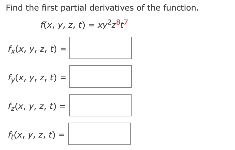 Solved Find the first partial derivatives of the function. | Chegg.com