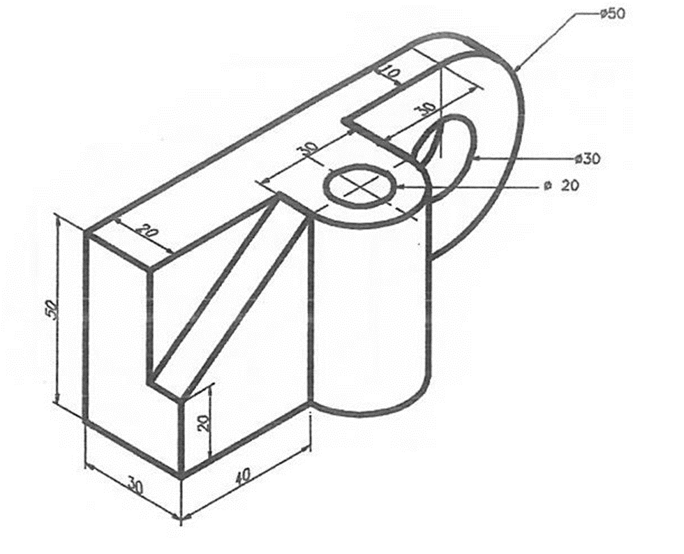 Solved Figure below shows the pictorial view of object. Draw | Chegg.com