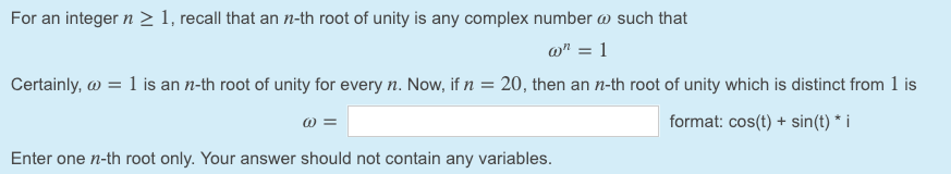 Solved For a fixed complex number w consider the complex | Chegg.com
