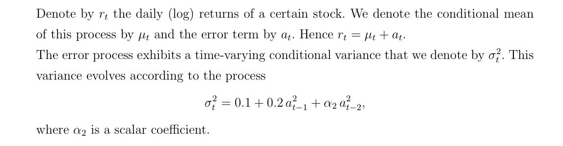 Solved What is the unconditional variance of at?Which | Chegg.com