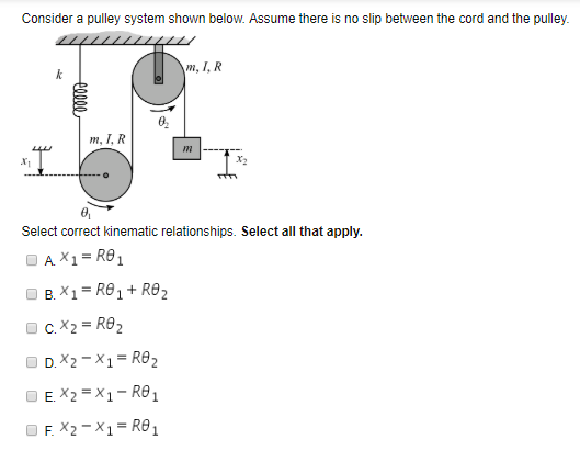 Solved Consider a pulley system shown below. The coordinate | Chegg.com