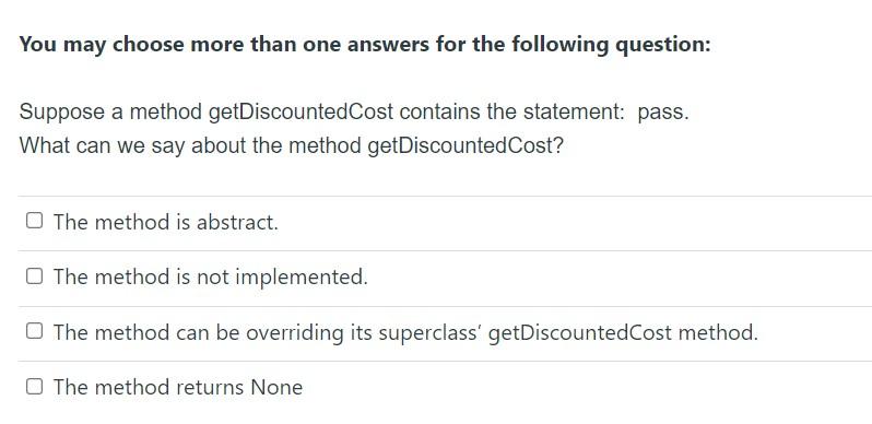 Solved You may choose more than one answers for the | Chegg.com