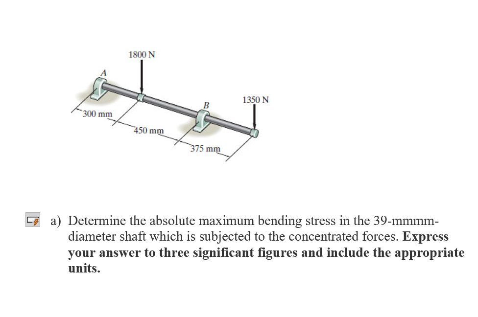 Solved a) Determine the absolute maximum bending stress in | Chegg.com