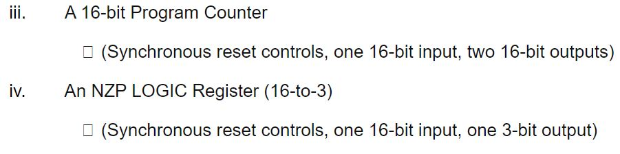 ii. A 16-bit Program Counter (Synchronous reset | Chegg.com