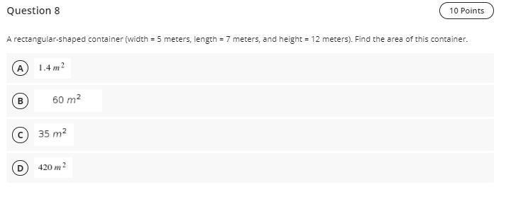 Solved Question 8 10 Points A rectangular-shaped container | Chegg.com