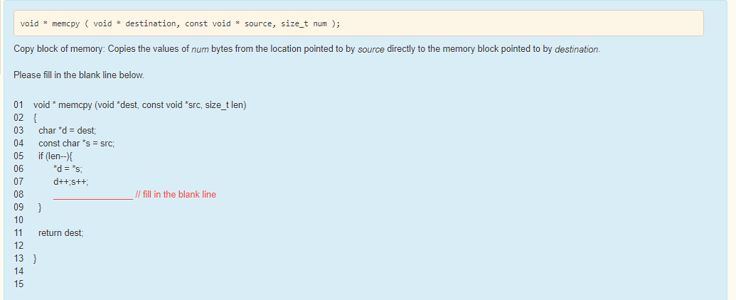 Solved void * memcpy (void * destination, const void * | Chegg.com