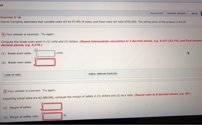 Solved nt CALCULATOR PRINTER VERSIONBACK Exercise 5-16 | Chegg.com