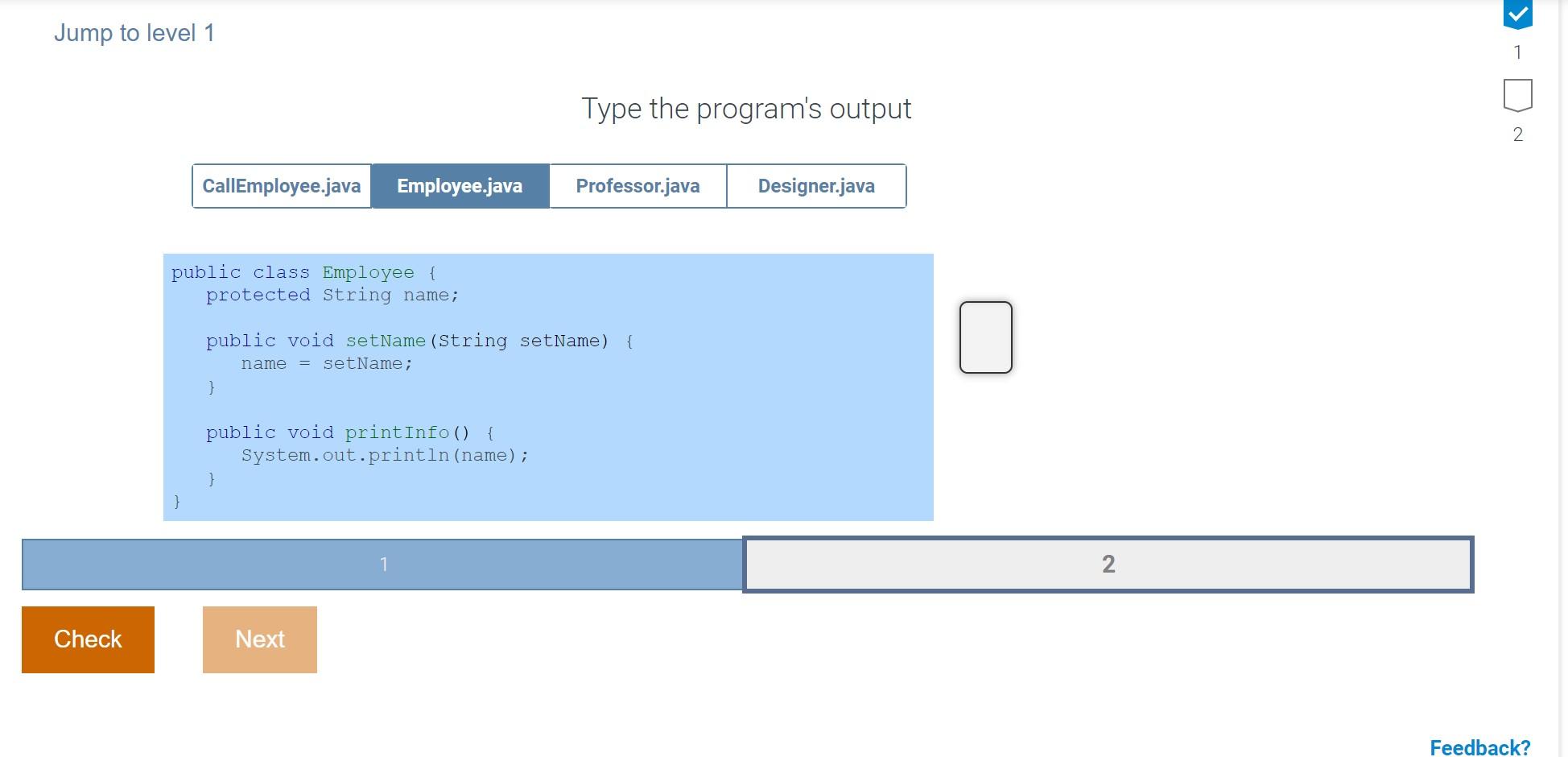 Solved Jump to level 1 > - DA Type the program's output | Chegg.com