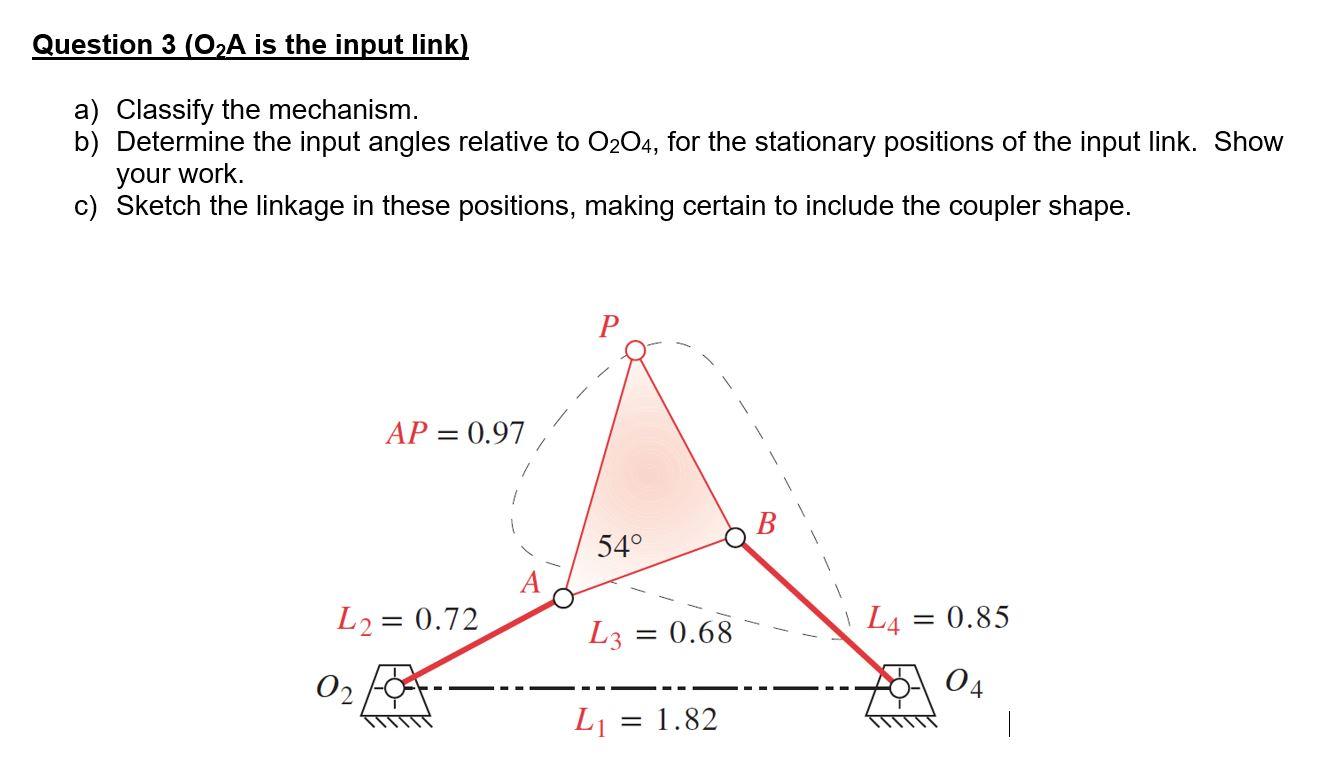 Solved Question 3 (O2A is the input link) a) Classify the | Chegg.com