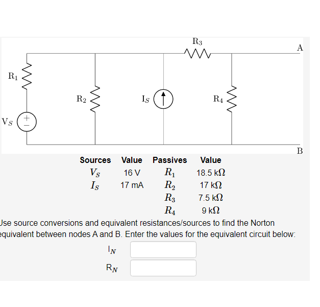 Solved R3 M A W R1 R2 Is R4 Vs (+1 R2 B Sources Value | Chegg.com