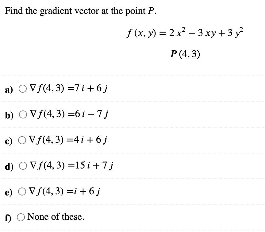Solved Find the gradient vector at the point P. a) | Chegg.com