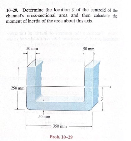 Solved 10-29. Determine the location yˉ of the centroid of | Chegg.com