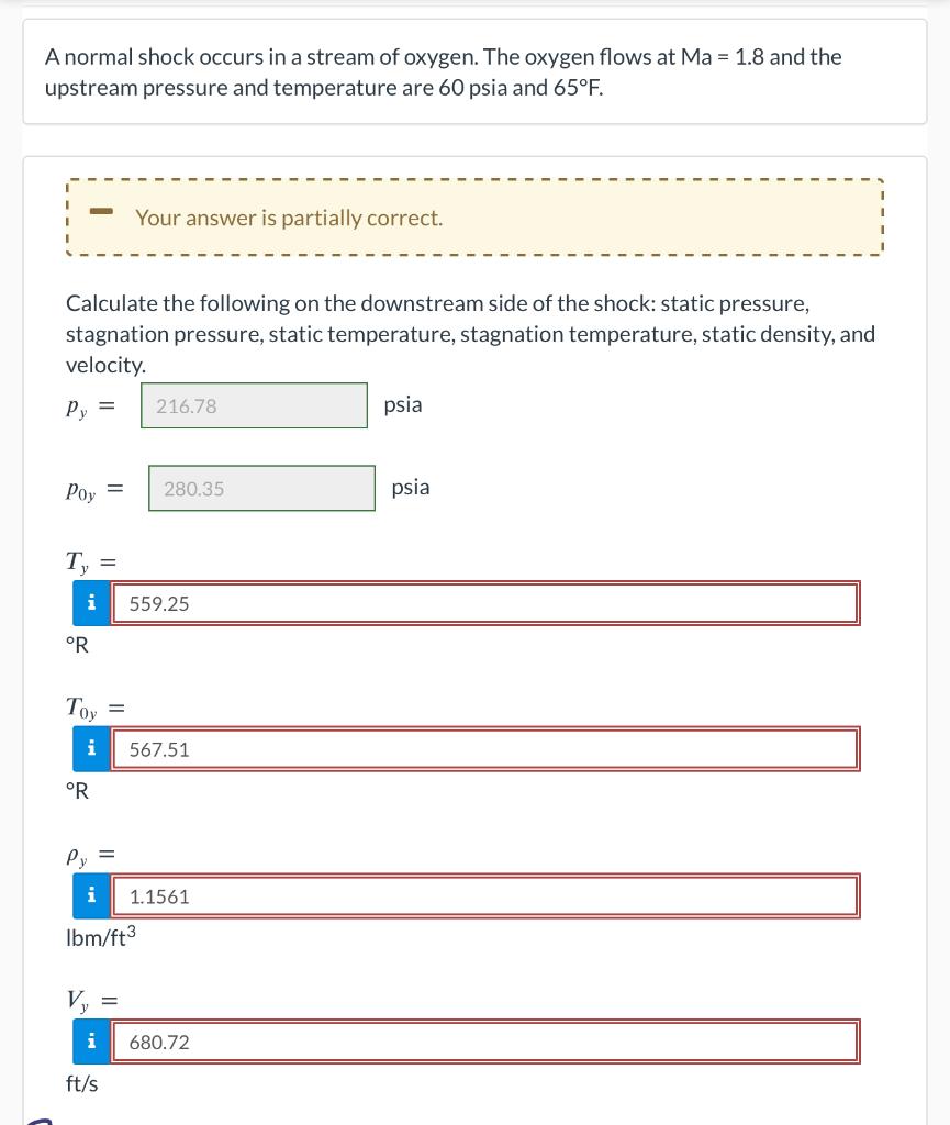 Solved A normal shock occurs in a stream of oxygen. The | Chegg.com