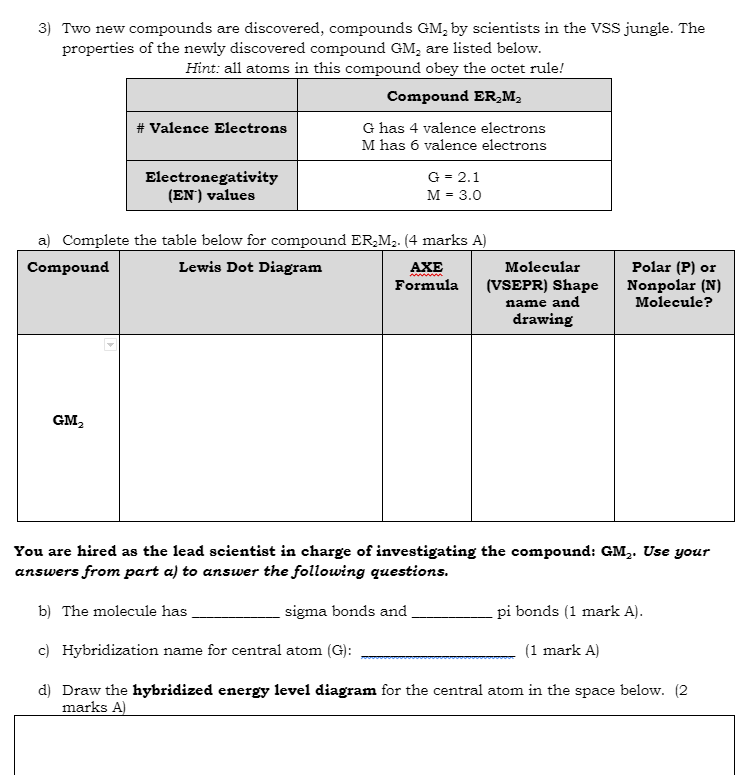 Solved 3) Two new compounds are discovered, compounds GM, by | Chegg.com