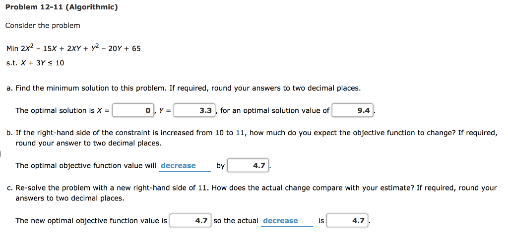Solved Problem 12-11 (Algorithmic) Consider the problem Min | Chegg.com