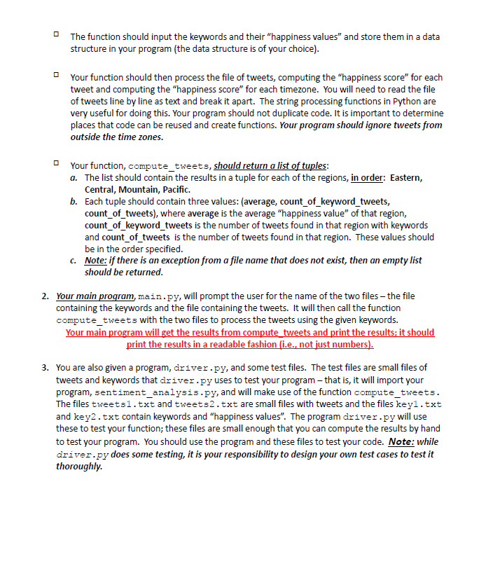 >Task In this assignment, you will write a Python | Chegg.com