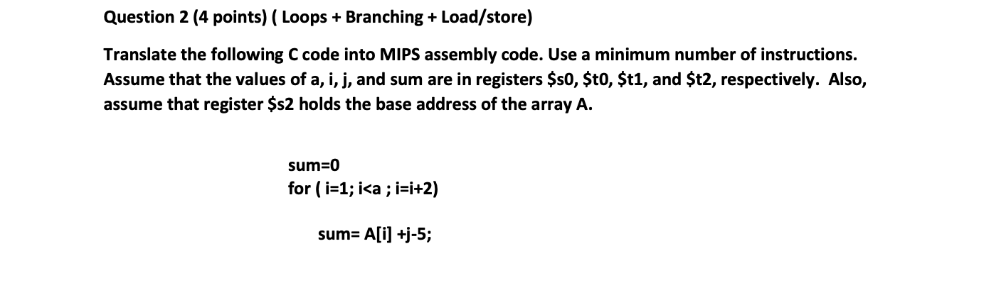 Solved Question 1 (4 points) (Target Address + Instruction | Chegg.com