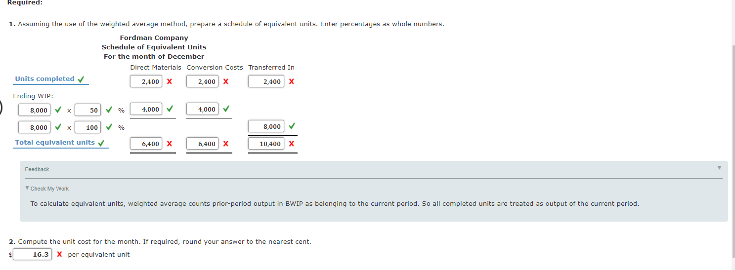 Solved Weighted Average Method, Equivalent Units, Unit Cost, | Chegg.com
