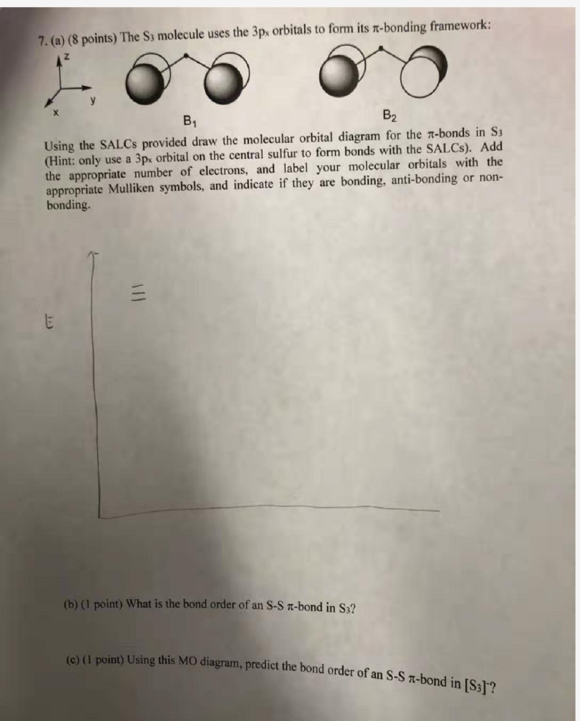 7. (a) (8 points) The S3 molecule uses the 3px | Chegg.com
