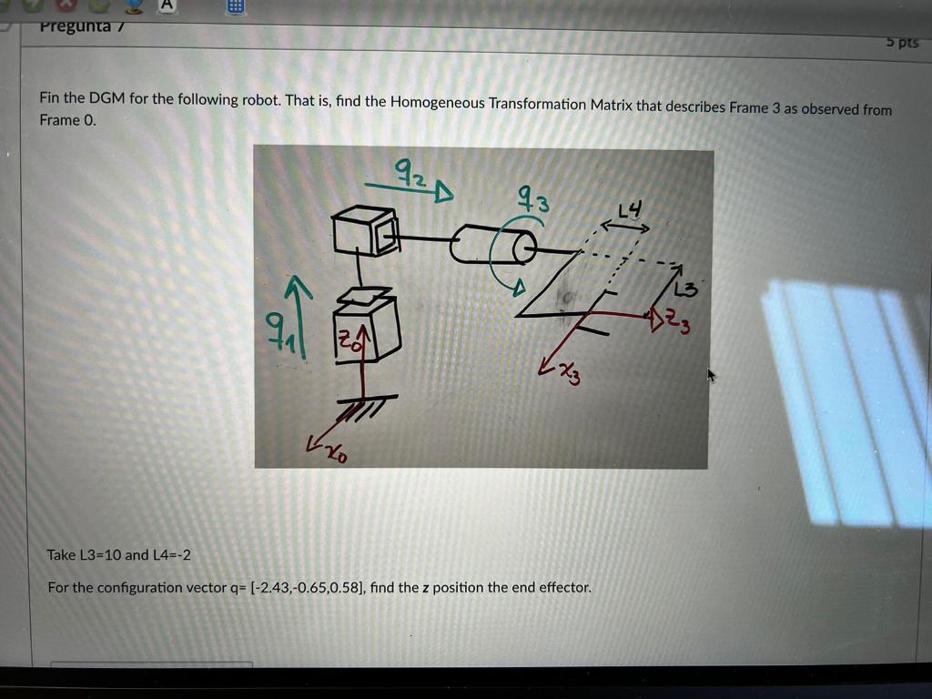 Solved Fin the DGM for the following robot. That is, find | Chegg.com