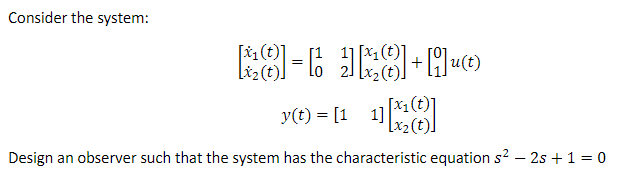 Solved Consider the system: | Chegg.com