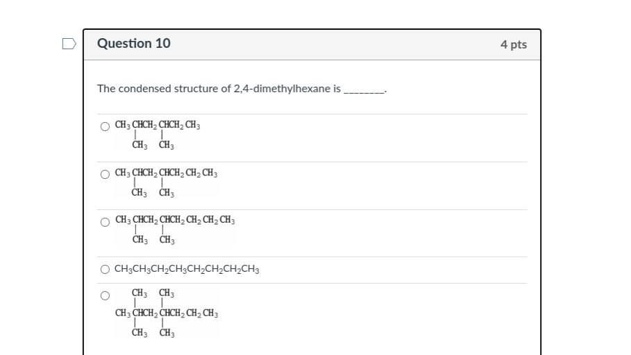 Solved Question 17 4 pts What is the IUPAC name of the | Chegg.com