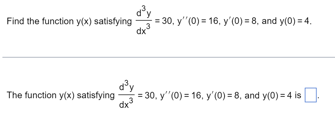 Solved Find the function y(x) satisfying | Chegg.com