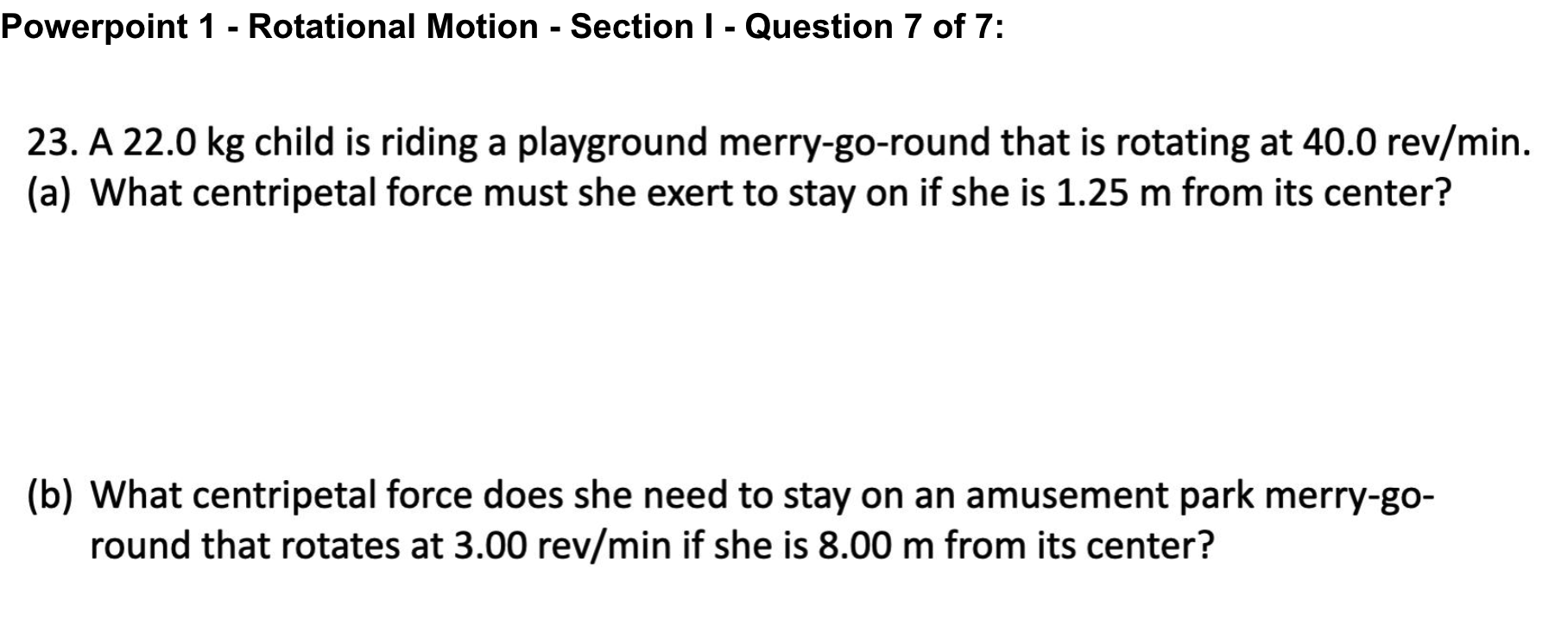 Solved Powerpoint 1 - Rotational Motion - Section I - | Chegg.com