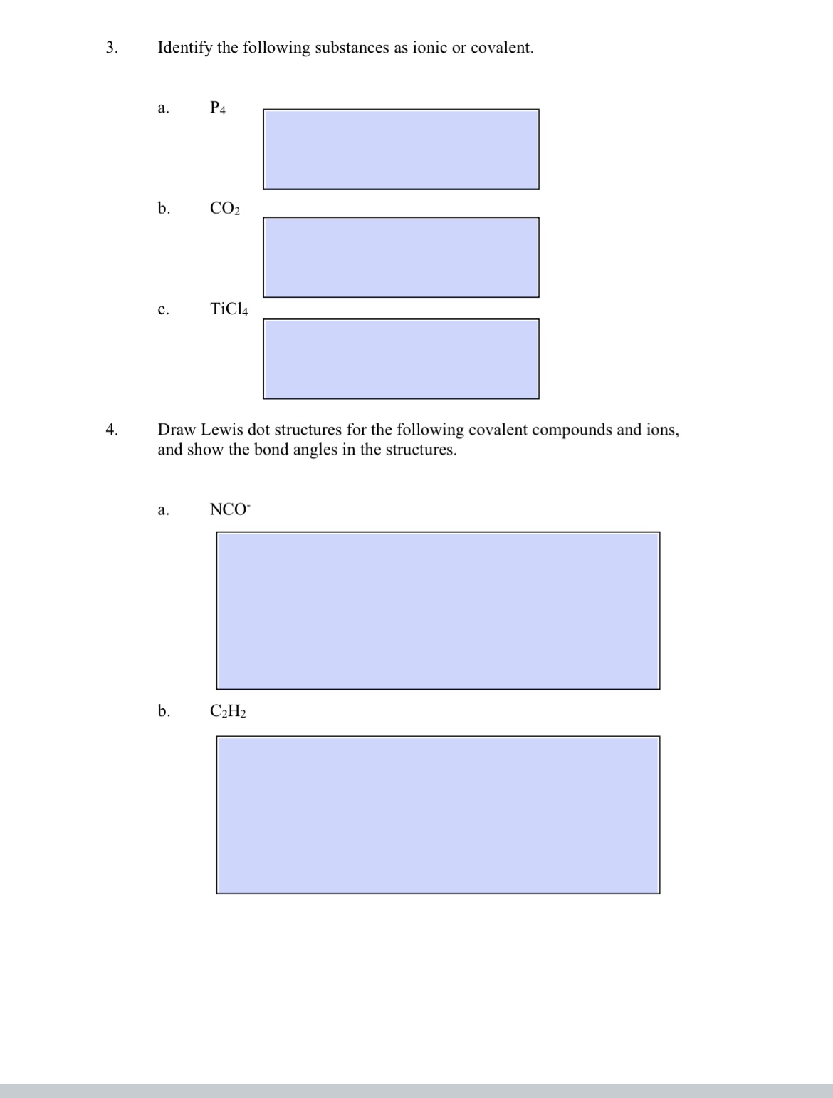 Solved CHEMISTRY 3A --- WORKSHEET 6 CHAPTERS 3 and 12 1. | Chegg.com