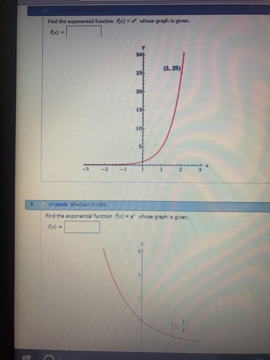 Solved Find the exponential function fx)a whose graph is | Chegg.com