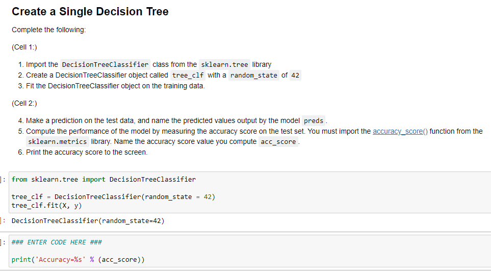 Solved Create a Single Decision Tree Complete the following: | Chegg.com