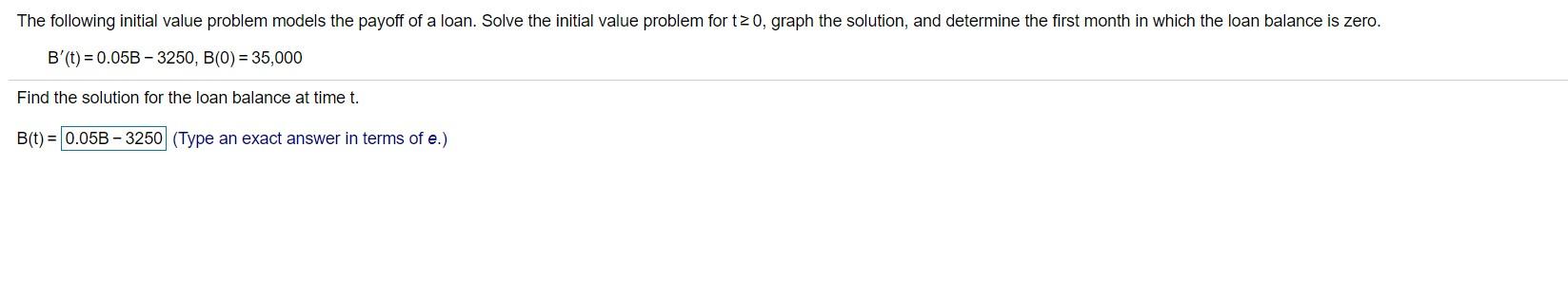 Solved The following initial value problem models the payoff | Chegg.com
