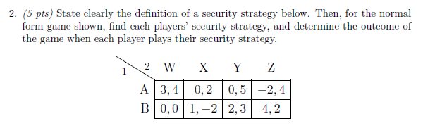 Solved 2. (5 pts) State clearly the definition of a security | Chegg.com