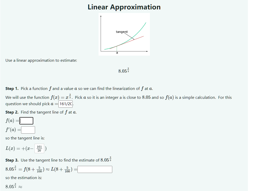 Solved Linear Approximation Use A Linear Approximation To